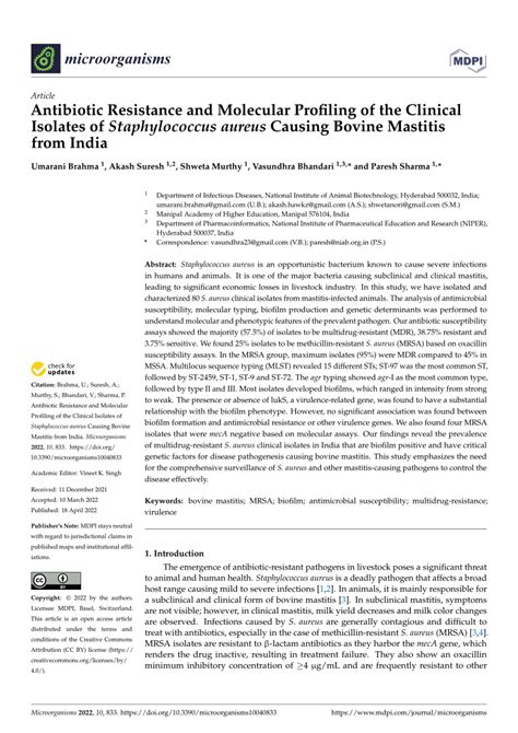 Pdf Antibiotic Resistance And Molecular Profiling Of The Clinical