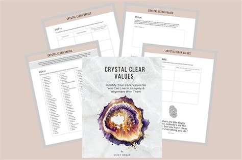 Identifying Your Core Values Worksheet Printable Core Etsy