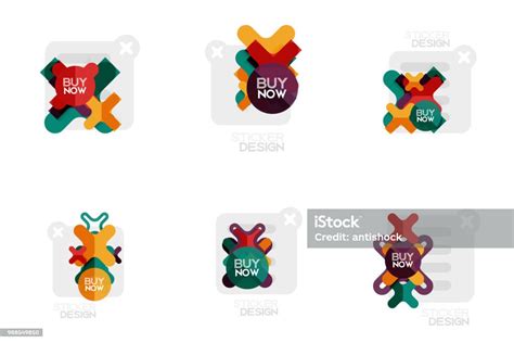 승진 배지 아이콘 디자인 비즈니스 또는 웹 프레 젠 테이 션 애플 리 케이 션 또는 인터페이스에 대 한 구매 지금 샘플 텍스트와 함께 종이 스타일을 제공 하는 평면 디자인