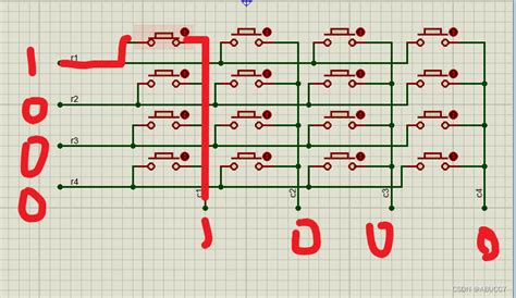矩阵键盘proteus仿真 程序（行列扫描法） Proteus4 4矩阵键盘怎么找 Csdn博客