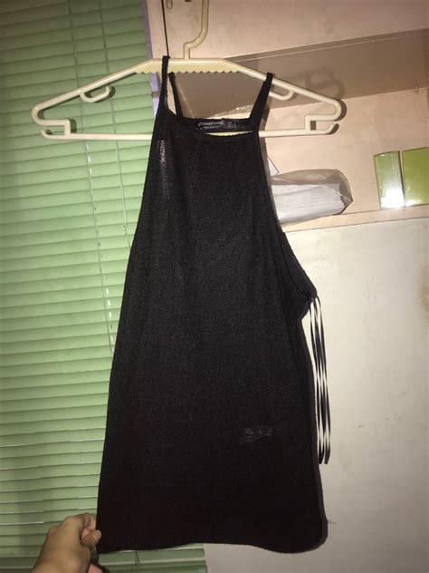 Black Halter Top Stradivarius On Carousell