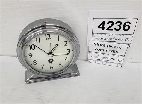 Klass A Auctions Wind Up Alarm Clock Silver Tone Tues Feb 250 Online Auction Ends 7pm Sk Time