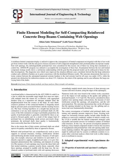 Pdf Finite Element Modeling For Self Compacting Reinforced Concrete Deep Beams Containing Web
