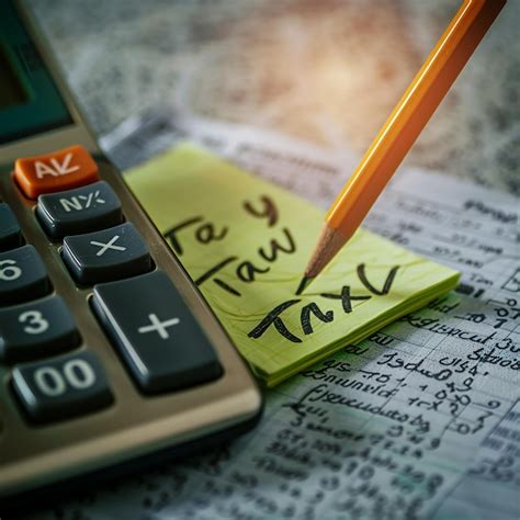 Taxes Calculation Concept Closeup Of Tax Written On Green Premium Ai