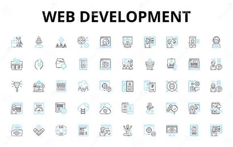 Web Development Linear Icons Set Html Css Javascript Php Python
