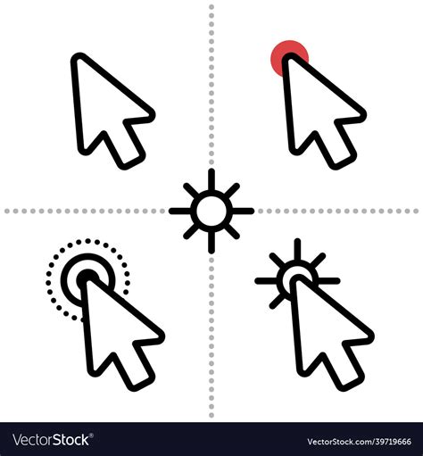 Cursor Icon Mouse Pointer Arrow Clicks A Link Vector Image