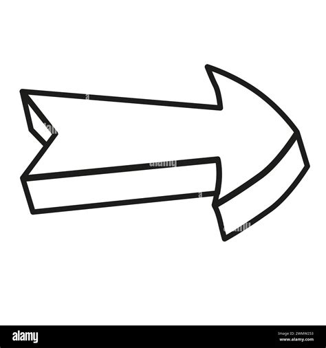 3d Vector Abstract Business Arrow Hand Drawn Geometric Curved Pointer