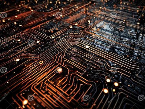 Binary Code And Circuitry In Virtual Space Stock Illustration