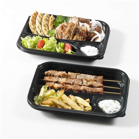 Pp Rectangular Microwavable Container 3 Compartments 695ml Prepac ΑΕΒΕ