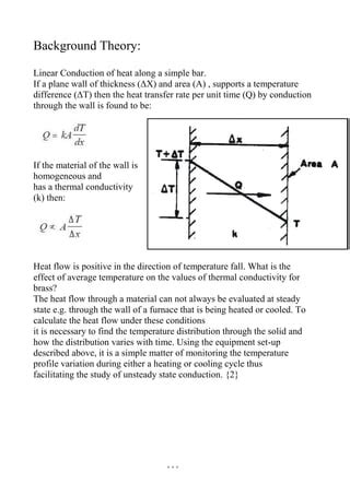Linear Heat Conduction PDF Chemistry Science
