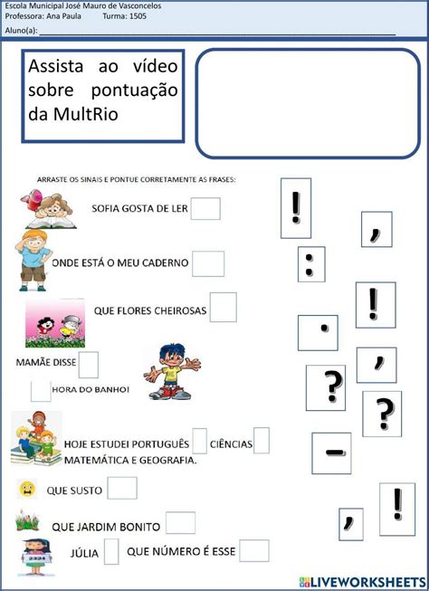 Atividade De Sinais De Pontuação 5 Ano Itezedu