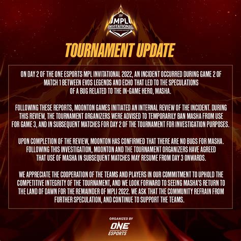 Mplis Statement On The Masha Bug Finally Rmobilelegendsgame