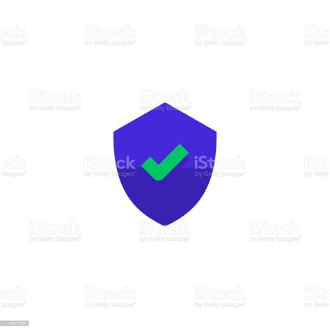 안전한 비즈니스 아이콘 디자인입니다 확인 표시 기호가 있는 방패 간단한 깨끗 한 전문 비즈니스 관리 개념 벡터 일러스트 레이 션 디자인 개념에 대한 스톡 벡터 아트 및 기타