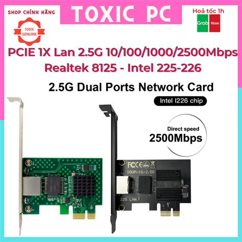 Card Mạng Ethernet Pci E 2 5g Rtl8125b I225 I226 10 100 2500mbps 1gbps 2 5gbps Rj45