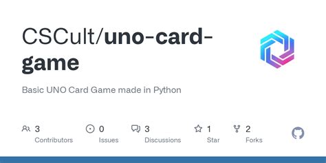 github cscult uno card game basic uno card game made in python