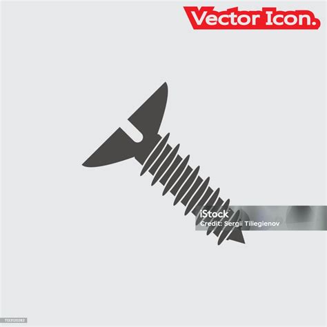 응용 프로그램 웹 및 디지털 디자인에 대 한 나사볼트 아이콘 절연 기호 기호와 평면 스타일 0명에 대한 스톡 벡터 아트 및 기타 이미지 Istock