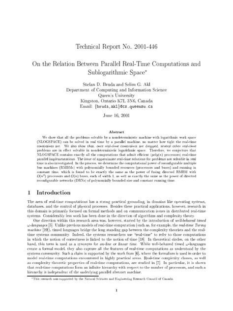 technical report no 2001 446 on the relation between parallel real