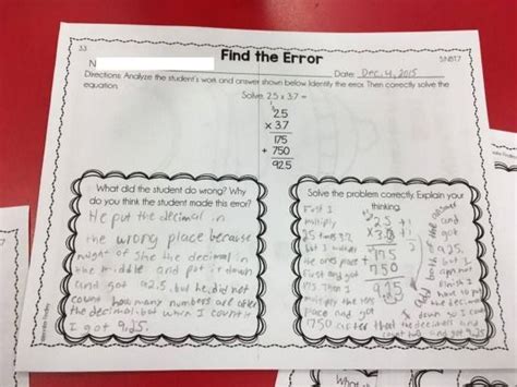 Implementing Math Error Analysis In Your Classroom