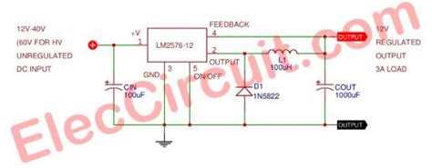 V A Switching Regulator Circuit Using LM ElecCircuit Com