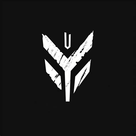 Abstract White Angular Logo On Black Background With Geometric Design Premium Ai Generated Image