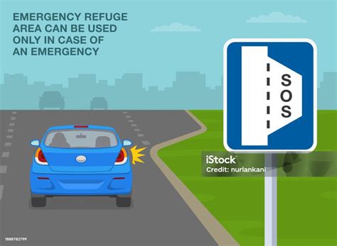 안전 운전 요령 및 교통 법규 비상 레이 바이 사인 규칙 고속도로에서 자동차의 뒷모습입니다 벡터 일러스트 레이 션 템플릿 거리에 대한 스톡 벡터 아트 및 기타 이미지