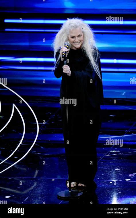 Sanremo Rd Italian Song Festival Final Evening The Singers In The Photo Anna Oxa Stock