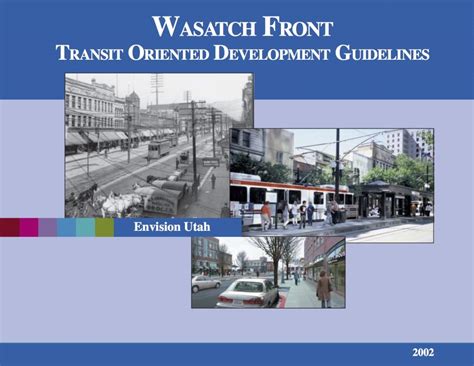 Wasatch Front Transit Oriented Development Guidelines National Resources And Technical