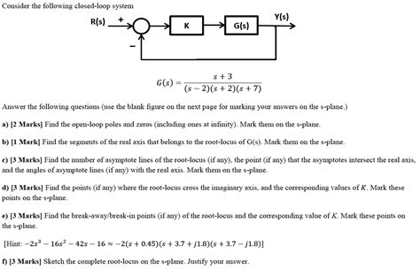 solved consider the following closed loop system r s y s k