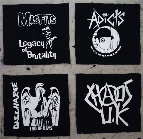 Misfits The Adicts Discharge Chaos Uk Punk Patches Patch Logo Backpatch Punk Patches Punk