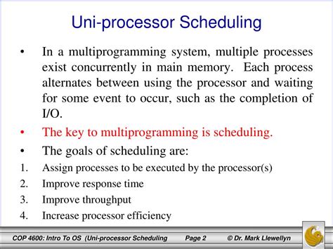 Ppt Cop 4600 Summer 2012 Introduction To Operating Systems Uni