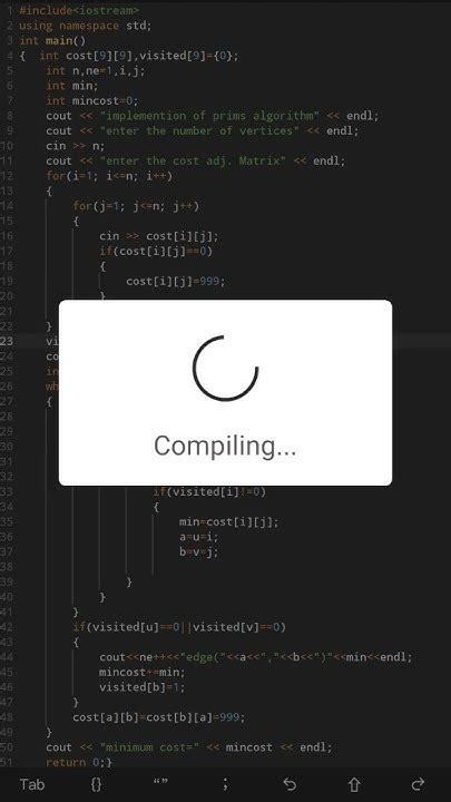 Prims Algorithm C Forloop Basics C Program Basicprogramming Youtube