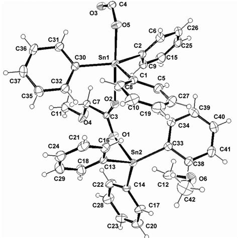 Molecular Structure Of Ph2mesnoc O Ch2och3 2 Ellipsoids Represent Download Scientific