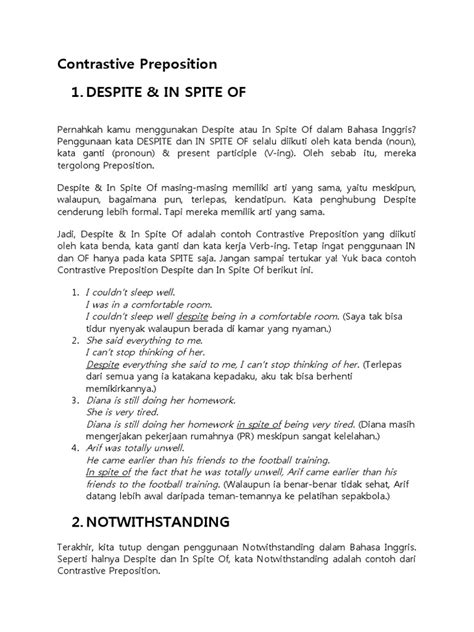 Contrastive Preposition Pdf
