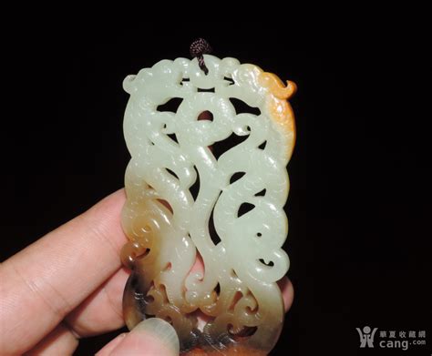 明代古玉老玉和田玉 籽料 精品双龙双凤 玉牌 玉器 地摊交易 华夏收藏网