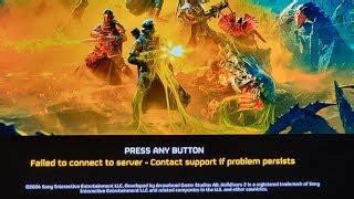 Helldivers Server Issues Helldivers Failed To Connect To Server Helldivers Connection
