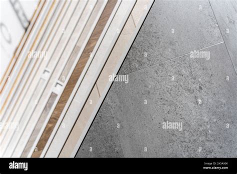 Luxury Vinyl Tile Flooring Samples At A High End Flooring Showroom