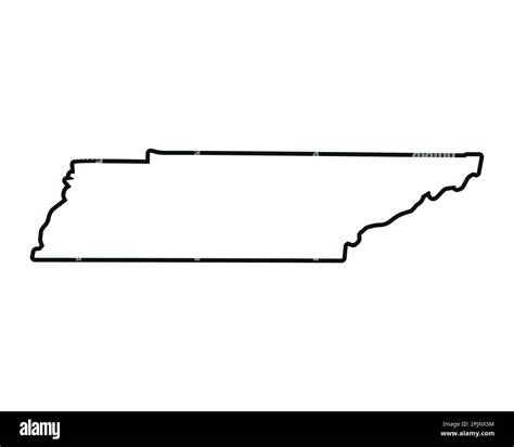 Tennessee State Map Us State Map Tennessee Outline Symbol Vector