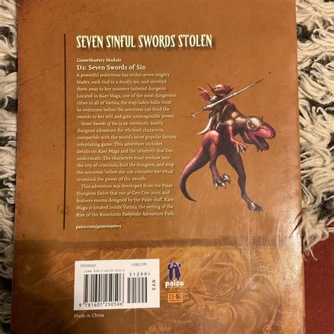 Pathfinder Games Pathfinder Rpg Seven Swords Of Sin Game Mastery Module Poshmark