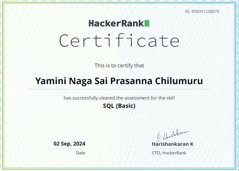 Yamini Chilumuru On Linkedin Java Hackerrank Certification