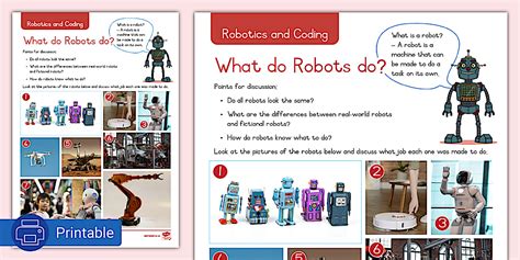 Grade R Coding And Robotics What Do Robots Do Twinkl