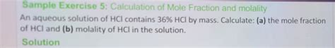 Answered An Aqueous Solution Of Hci Contains 36 Hci By Mass