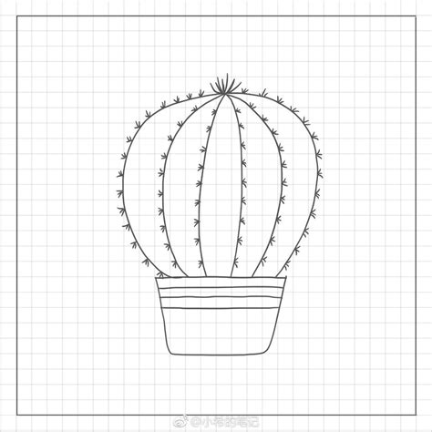 一组简单的仙人掌🌵🌵🌵简笔画 投稿作者 小希的笔记