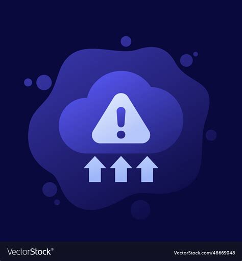 Warning Upload Error Icon With A Cloud Royalty Free Vector