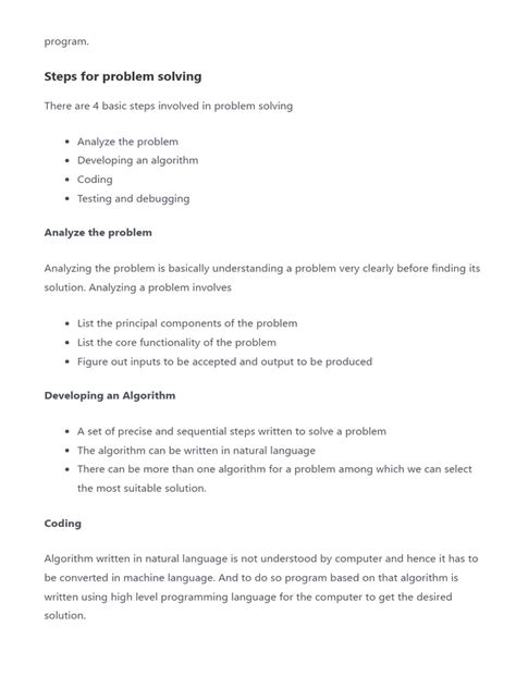 Introduction To Problem Solving Pdf Algorithms Computer Programming