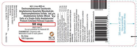 Dailymed Dextroamphetamine Saccharate Amphetamine Aspartate