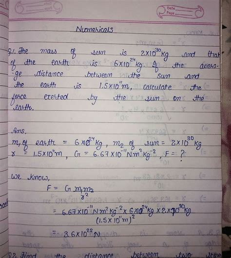 Calculate Gravitational Force Between Earth And Sun The Earth Images Revimageorg