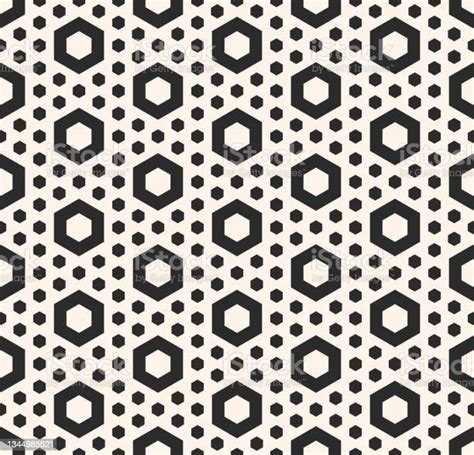 Vector Hexagonal Texture Geometric Seamless Pattern With Perforated Hexagons Stock Illustration