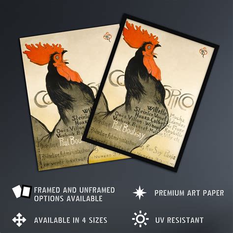 Cocorico Vintage Magazine Advert Steinlen Huge Wall Art Print 18x24 In
