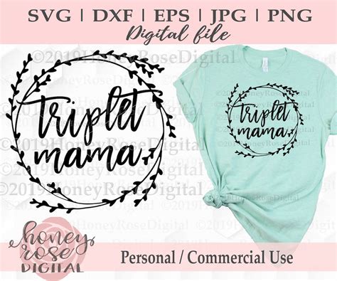 Triplet Mama Layered Svg Mom Of 3 Svg Momma Of Three Svg Mommy