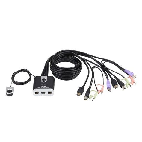 Port USB HDMI Audio Cable KVM Switch With Remote Port Selector